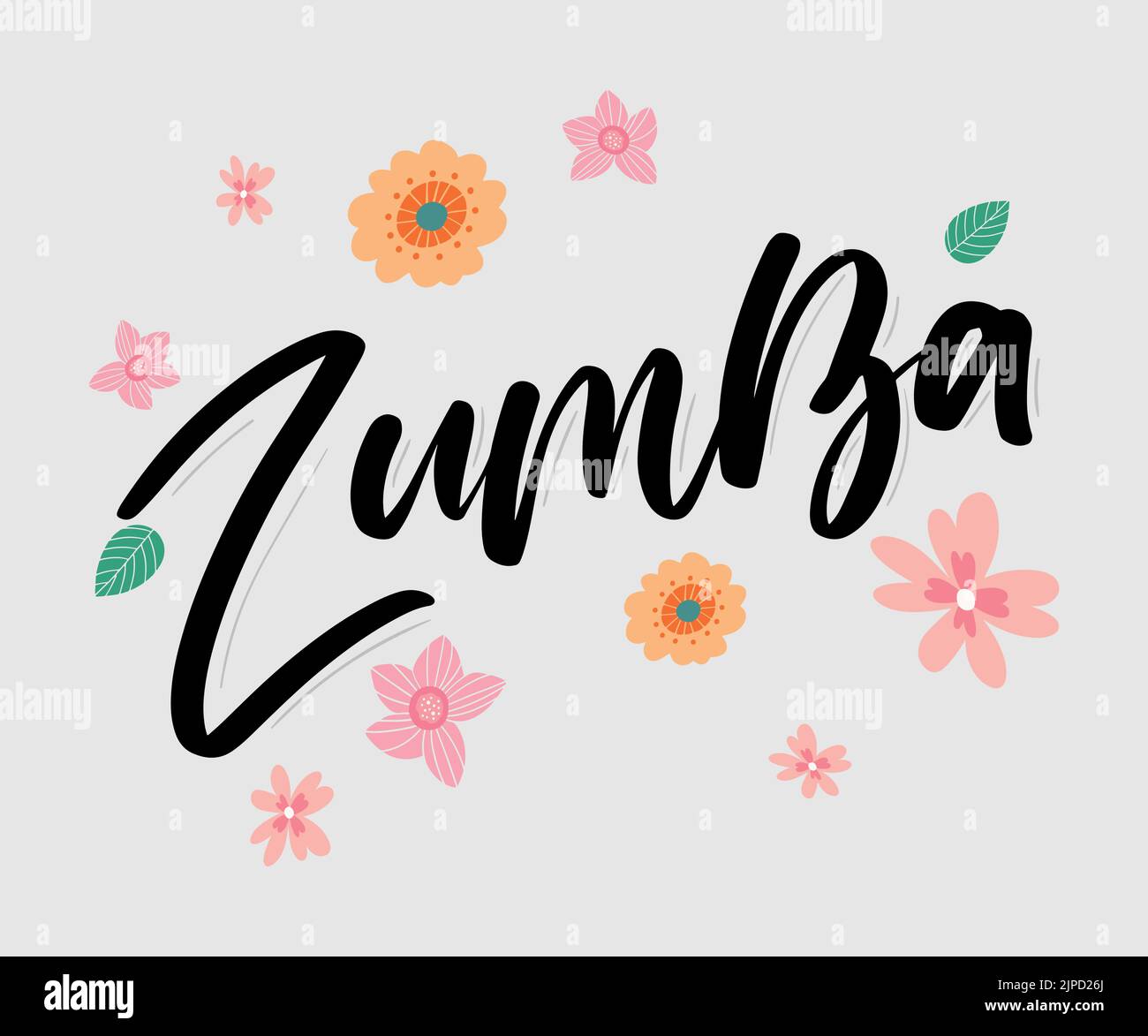 Zumba dance studio text. Calligraphy word banner design. Aerobic ...