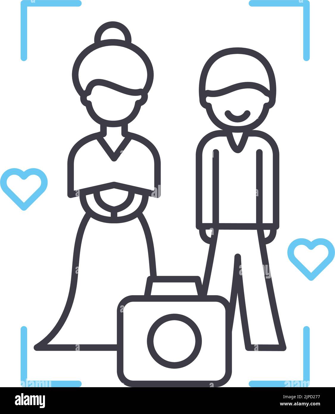 wedding photography line icon, outline symbol, vector illustration ...