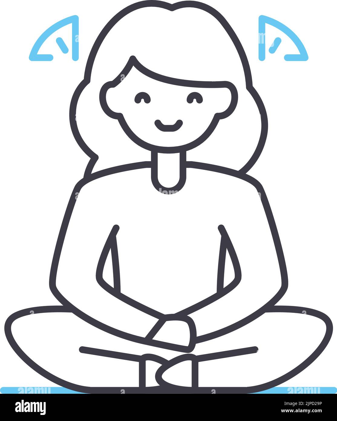 meditation center line icon, outline symbol, vector illustration ...