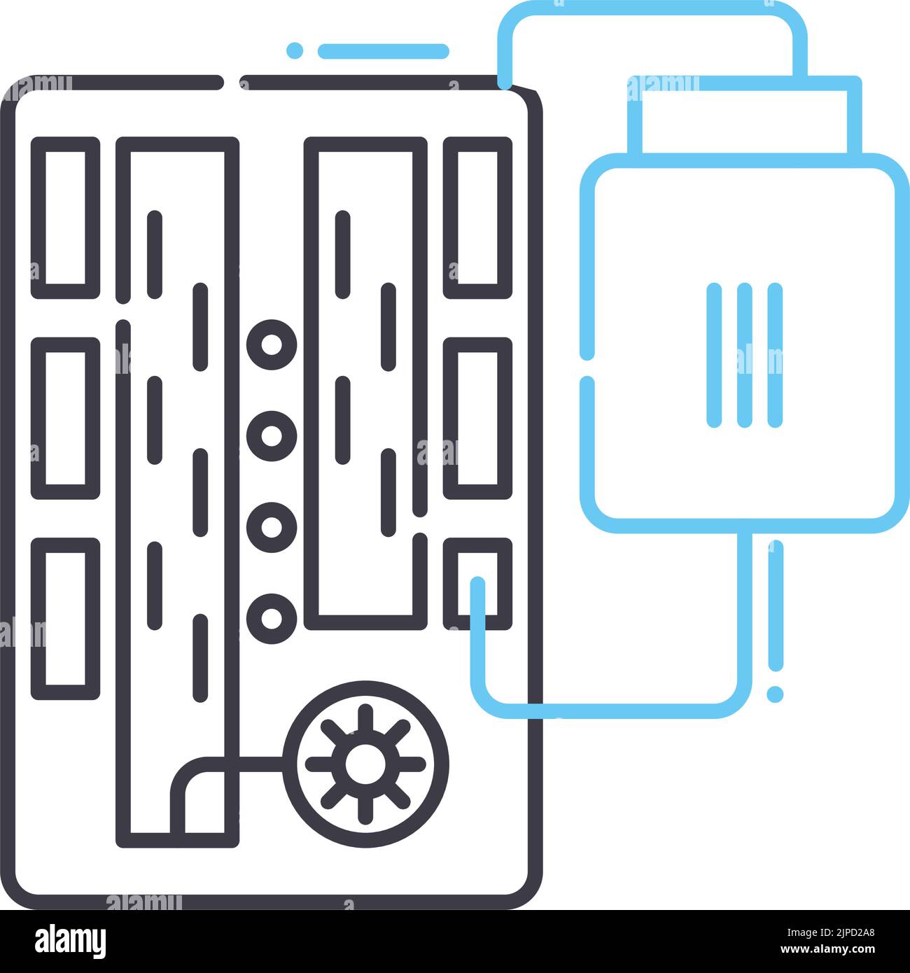 protoboard kit line icon, outline symbol, vector illustration, concept ...