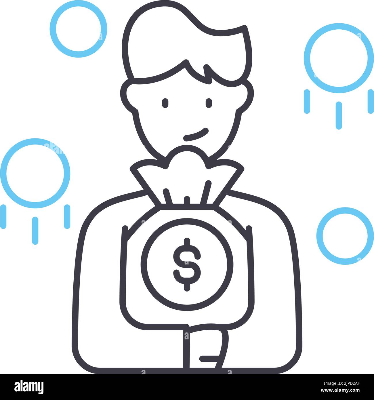 owner equity line icon, outline symbol, vector illustration, concept ...