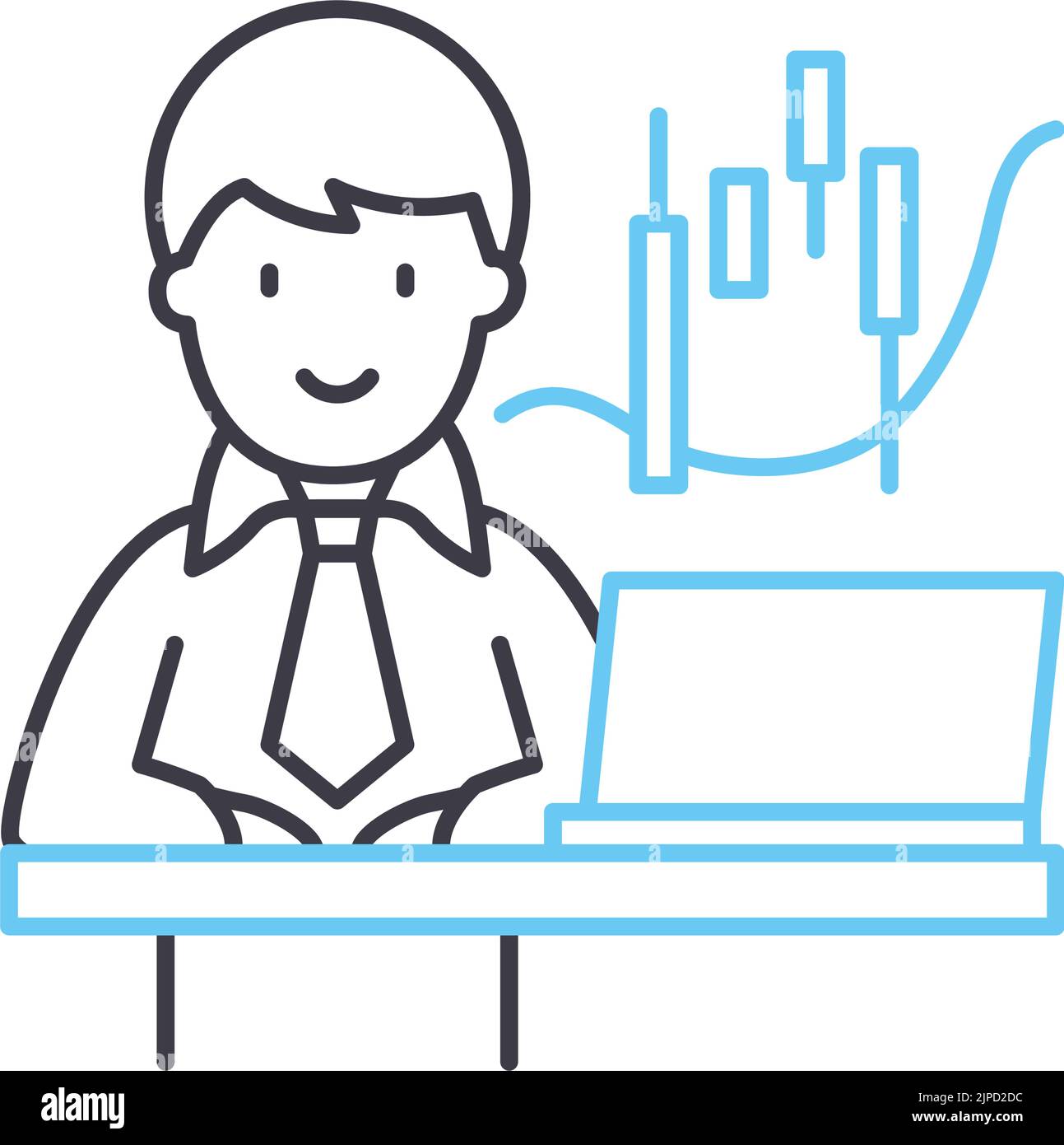 trader line icon, outline symbol, vector illustration, concept sign ...