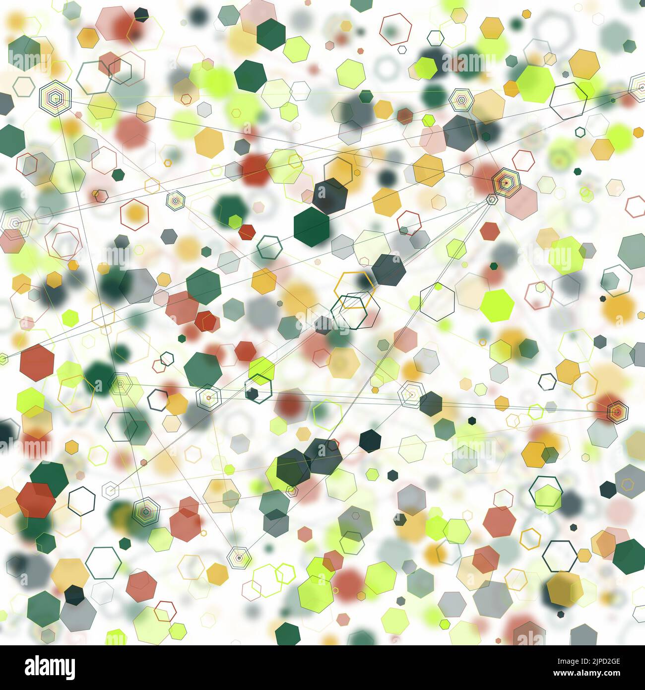 Illustration of an abstract light dots and blurred Hexagon backdrop ...