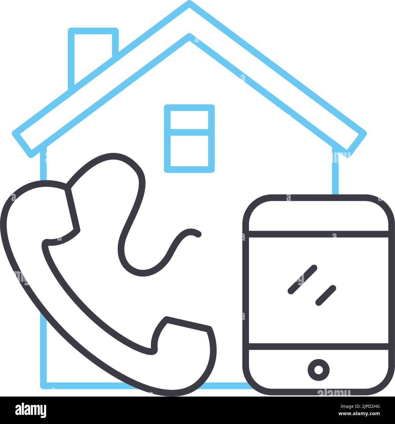 house calls line icon, outline symbol, vector illustration, concept ...