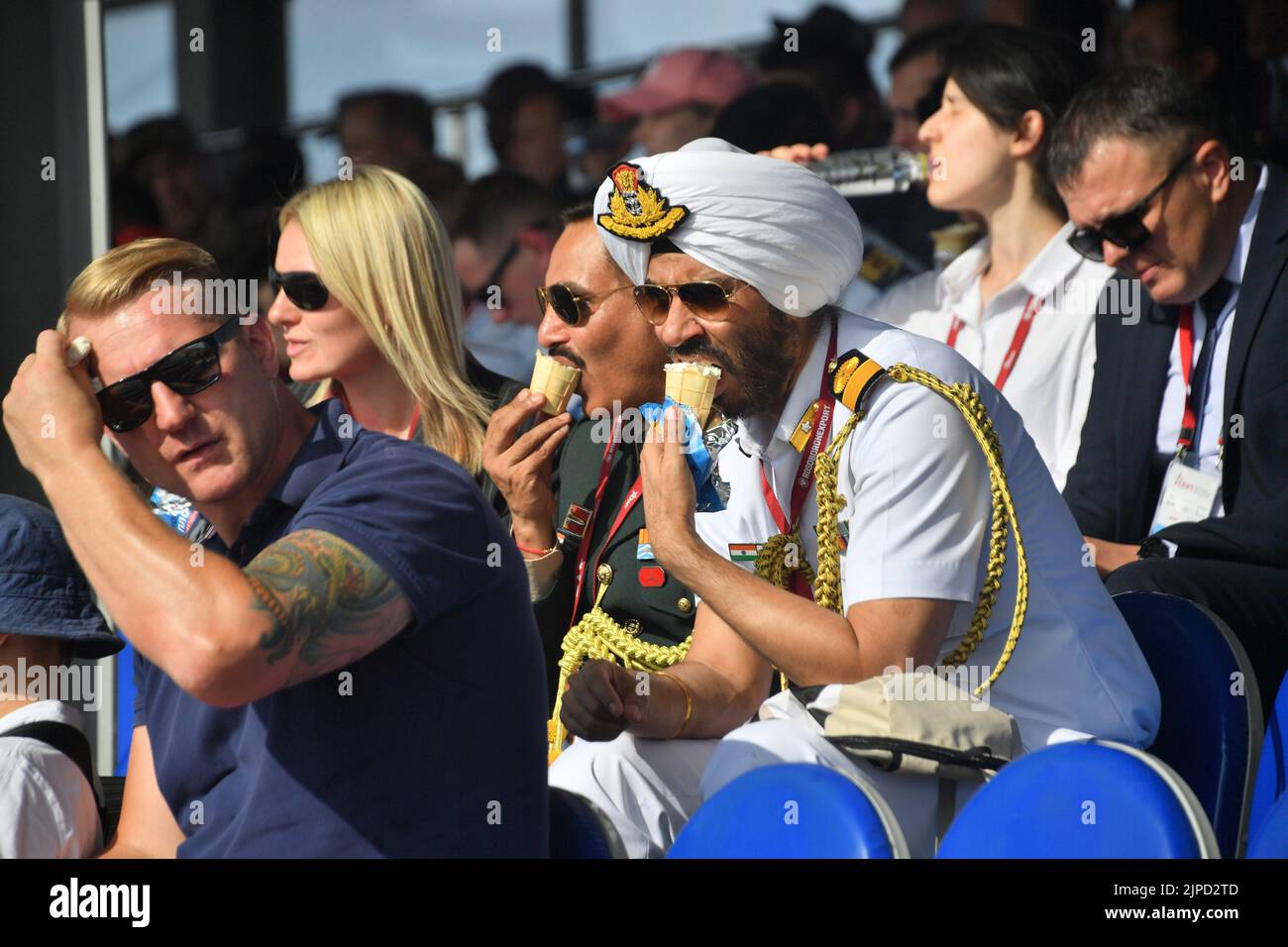 Moscow region. Visitors at opening of the international military and ...