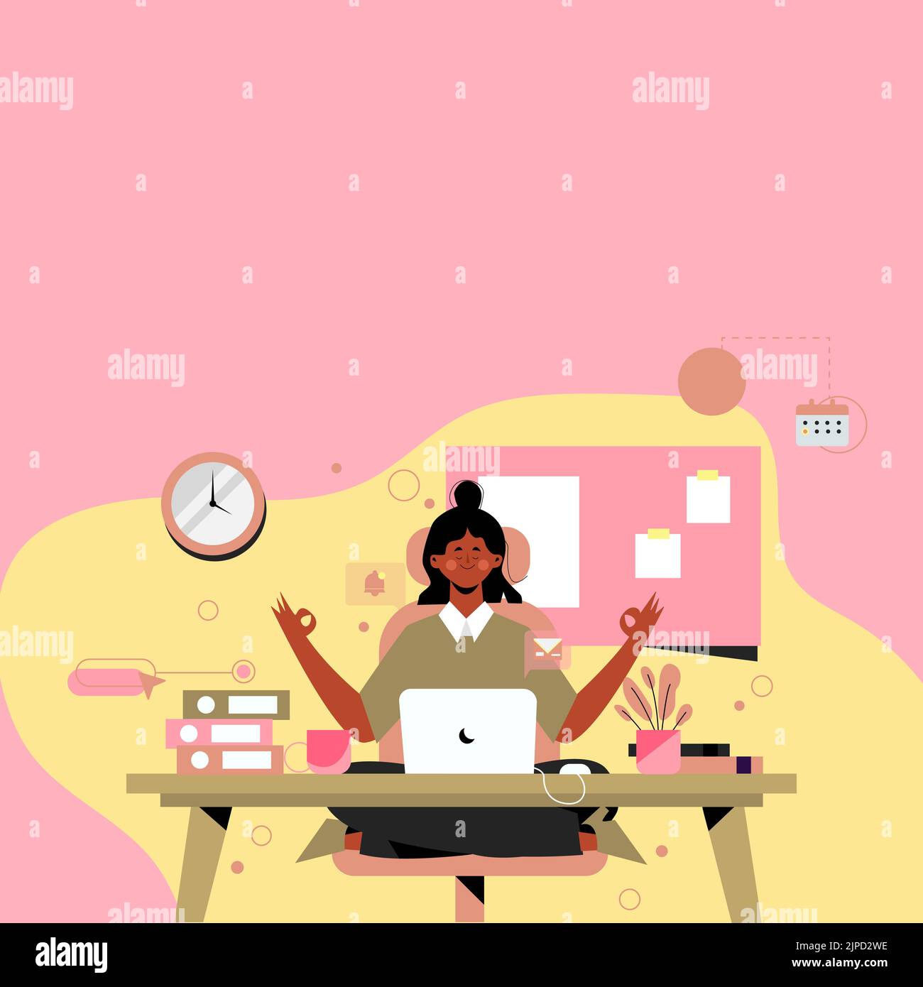 Tidy Workspace Setup, Smart Office Arrangement, Study Table Stock ...