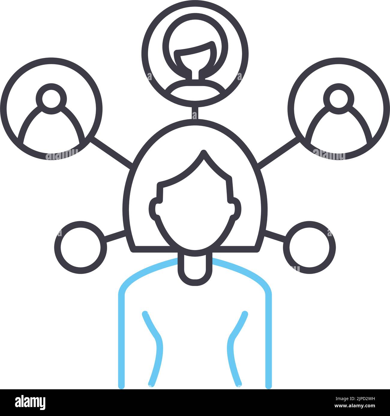 human relations line icon, outline symbol, vector illustration, concept ...