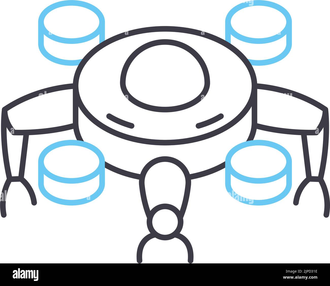 molecular robotics line icon, outline symbol, vector illustration ...