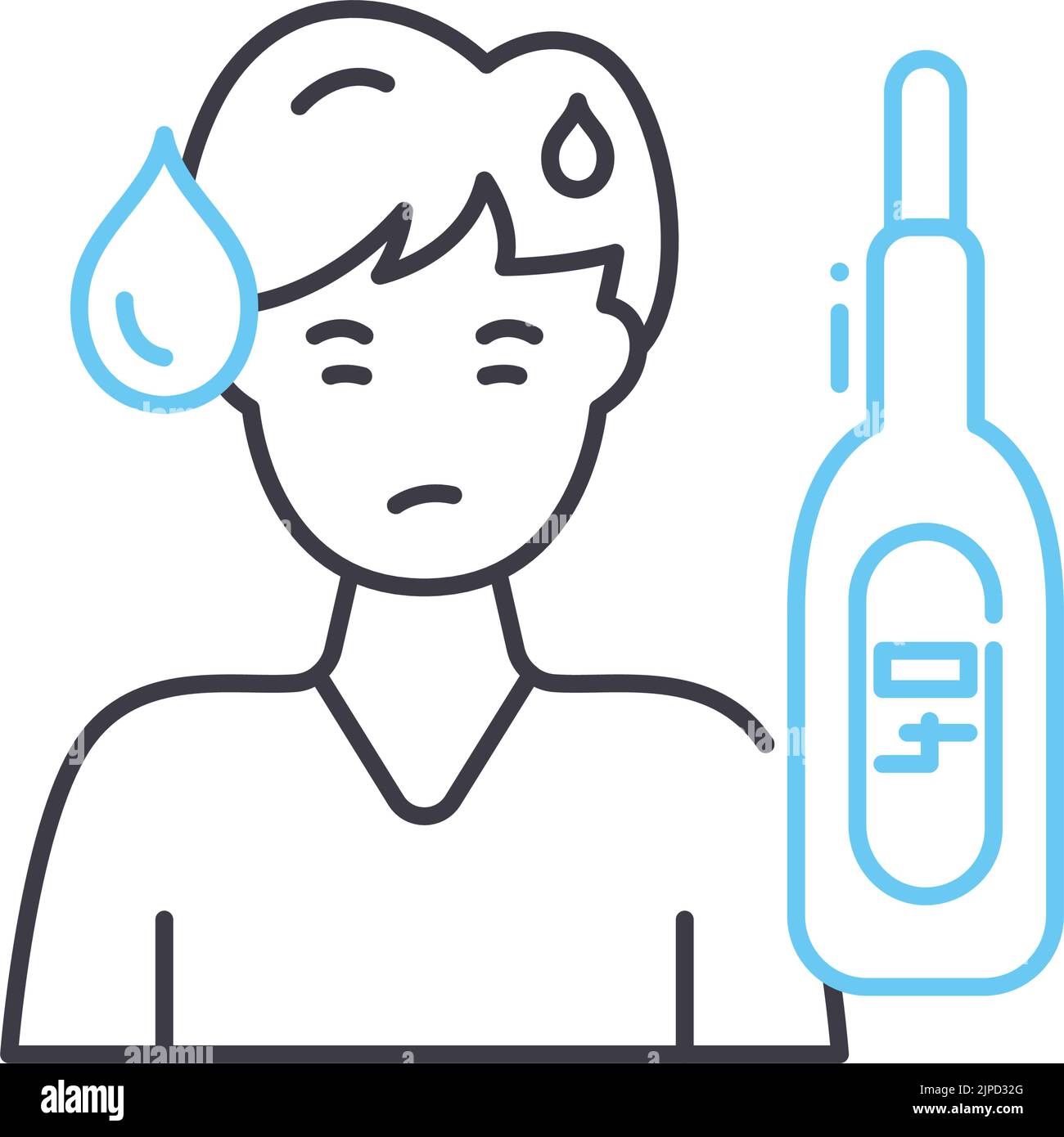 temperature line icon, outline symbol, vector illustration, concept ...