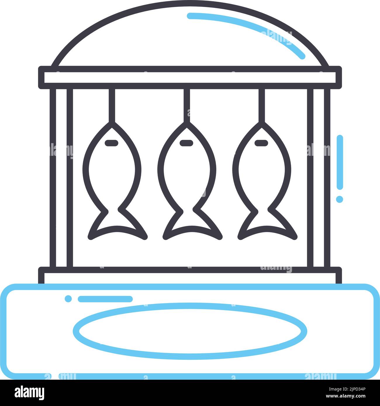 kiosk line icon, outline symbol, vector illustration, concept sign ...