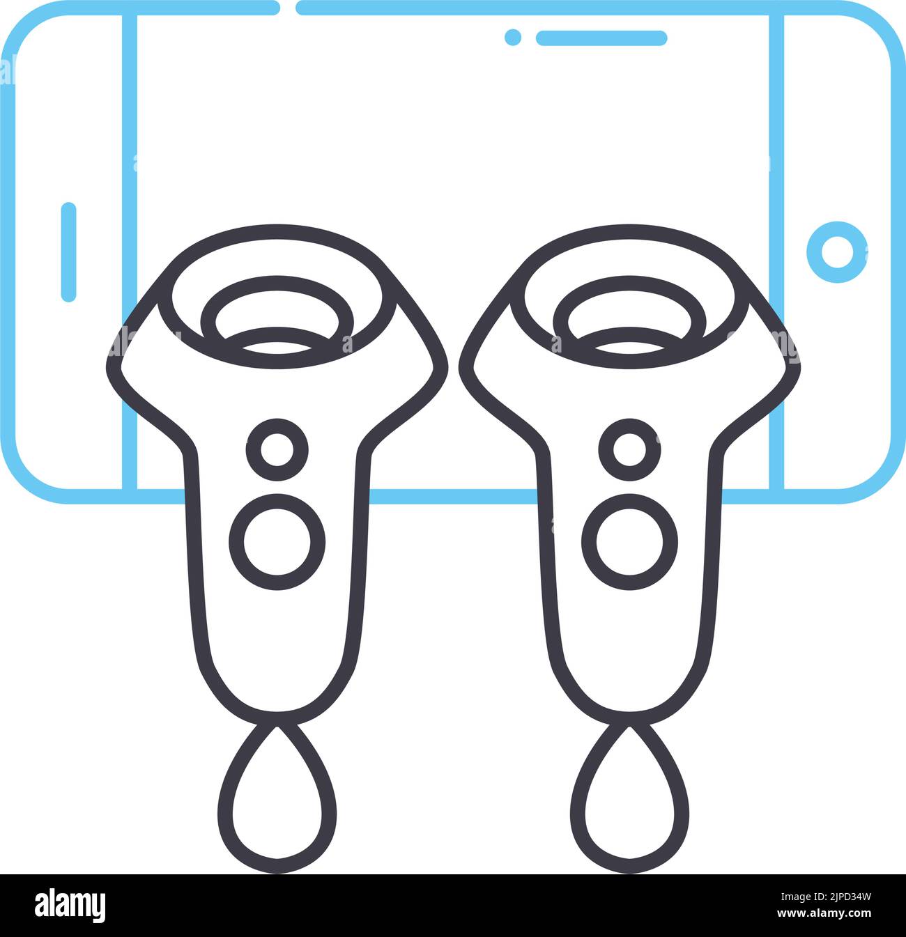 vr controller line icon, outline symbol, vector illustration, concept ...