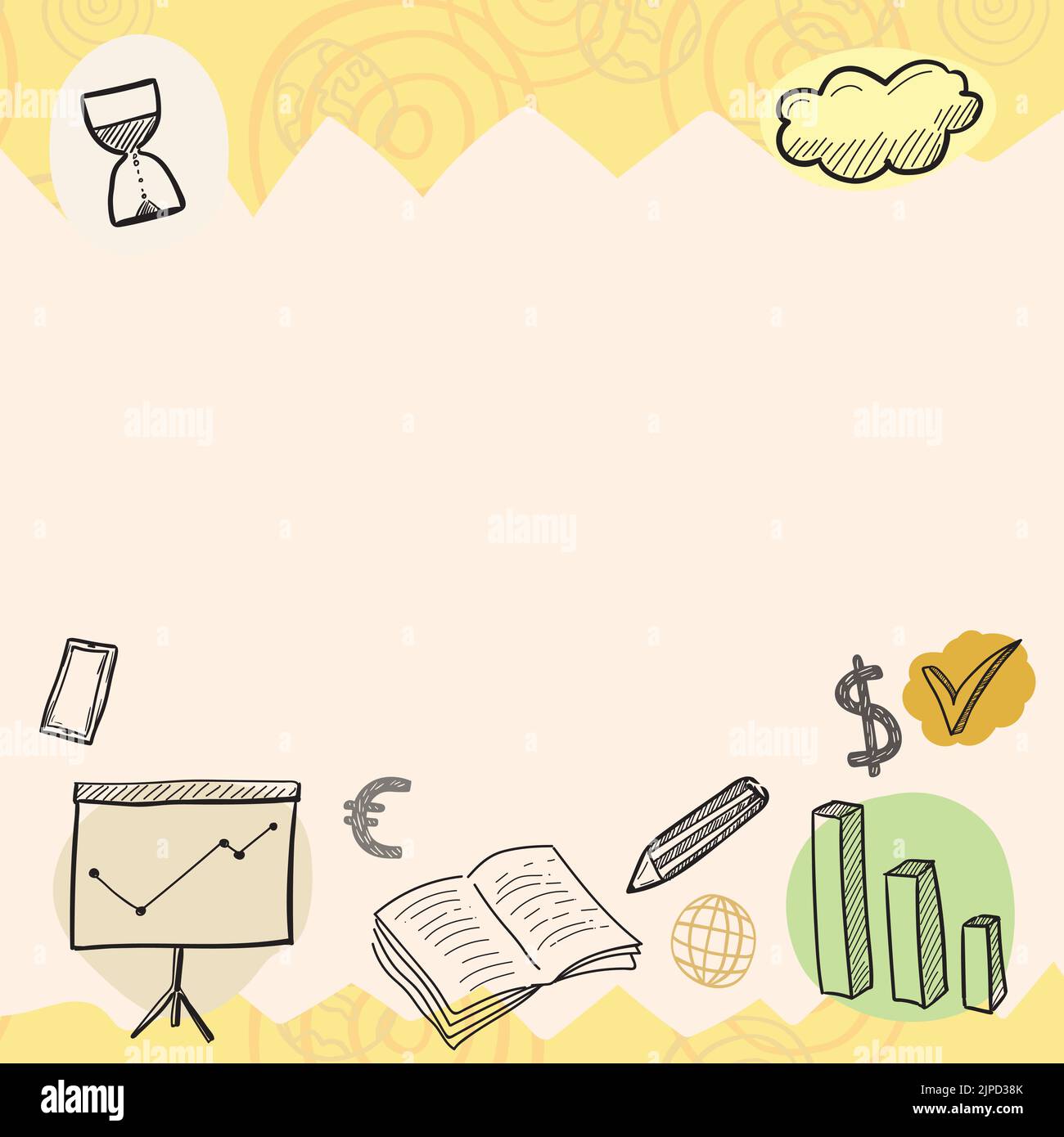 Creative Wallpaper With Cell Phone, Book, Sand Hourglasses And Chart ...