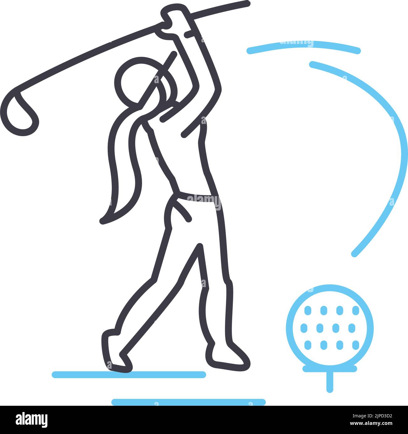 golf line icon, outline symbol, vector illustration, concept sign Stock ...