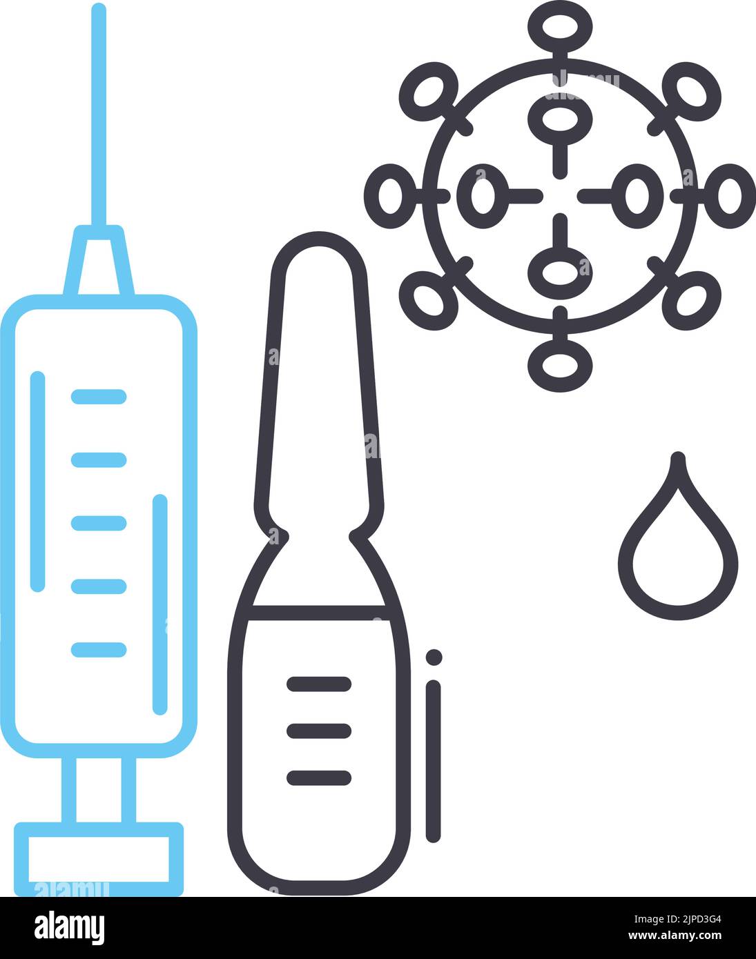 vaccine line icon, outline symbol, vector illustration, concept sign ...
