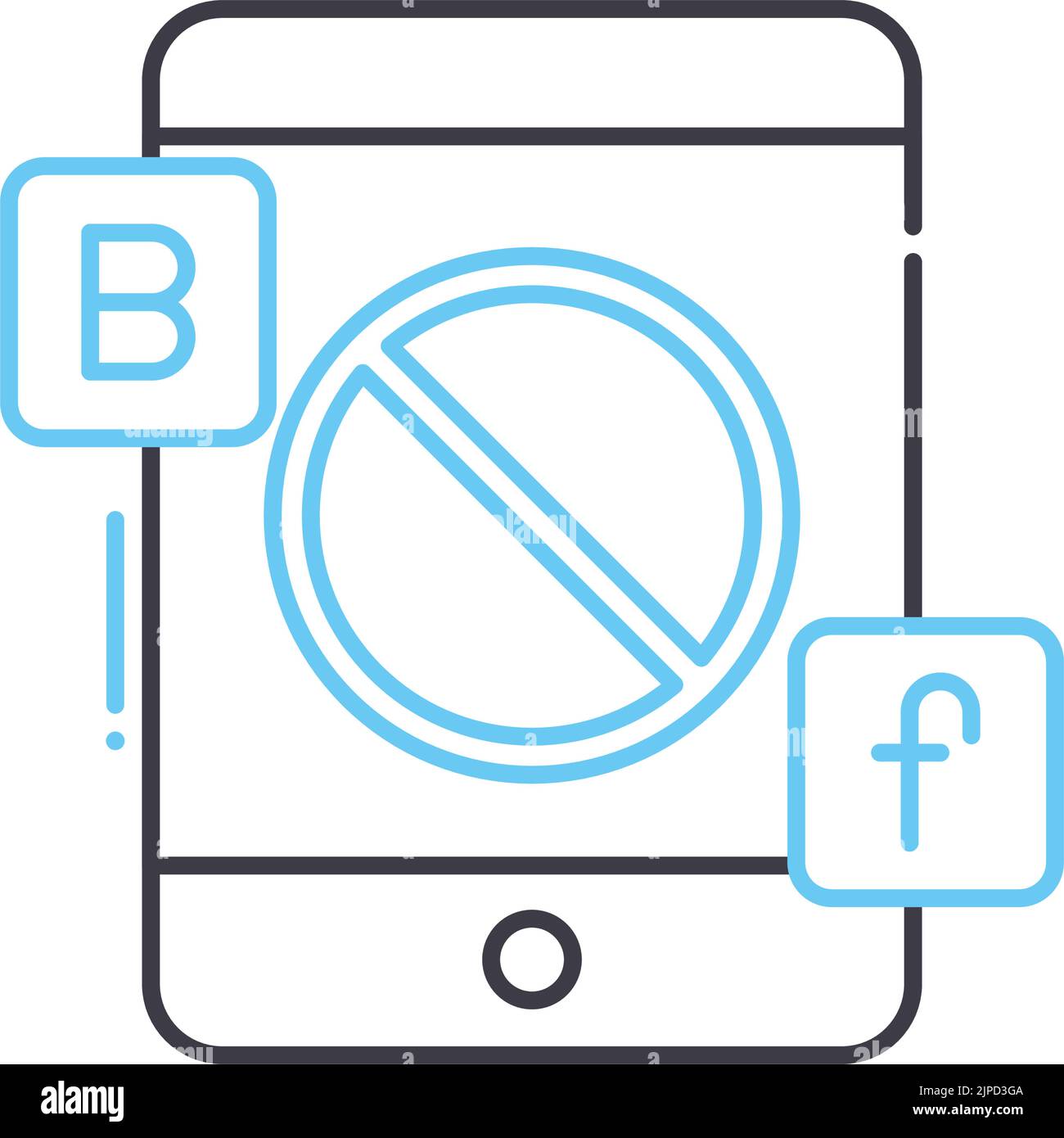 social media restrictions line icon, outline symbol, vector ...