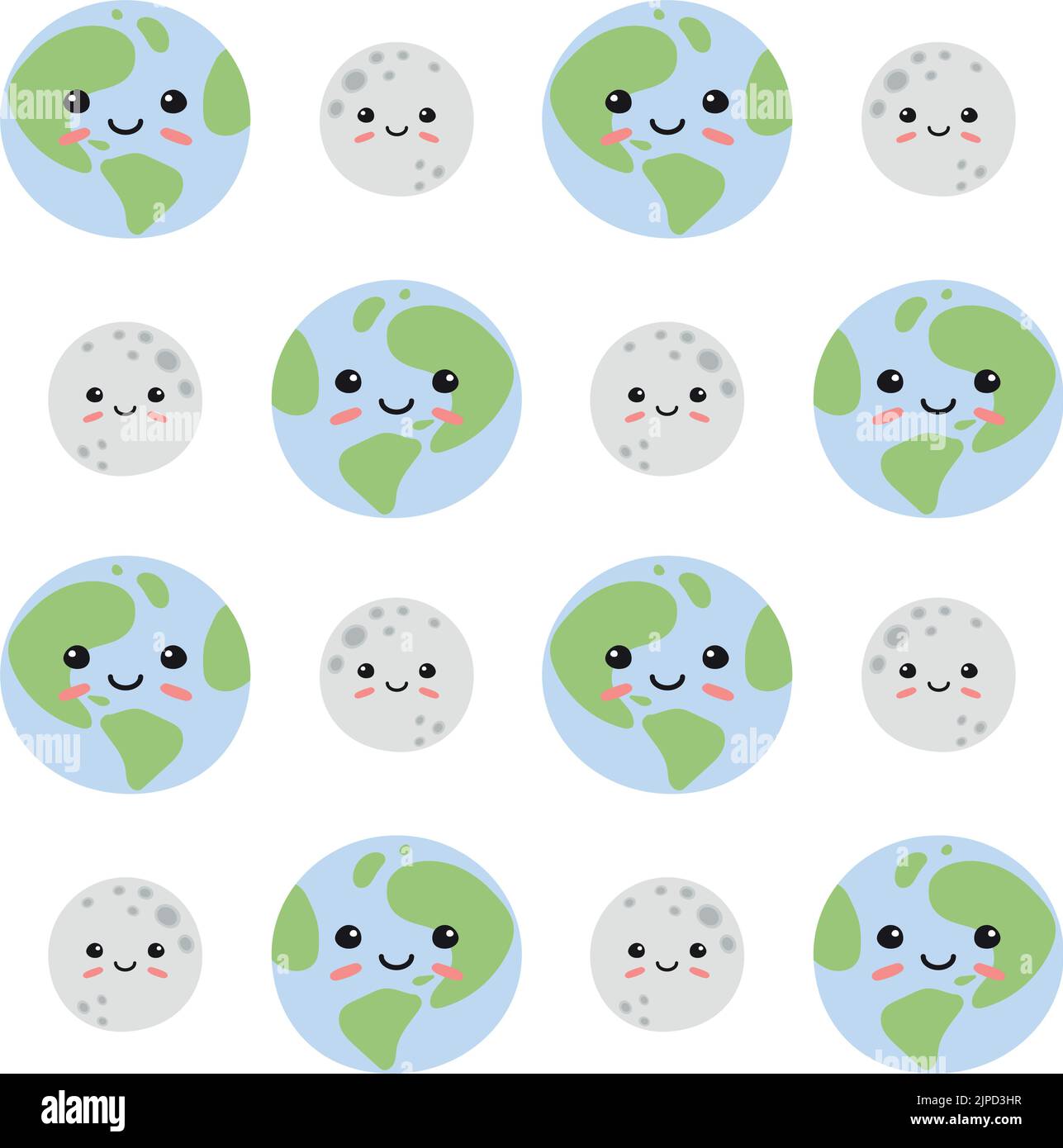 Vector seamless pattern of moon and Earth planet Stock Vector Image ...