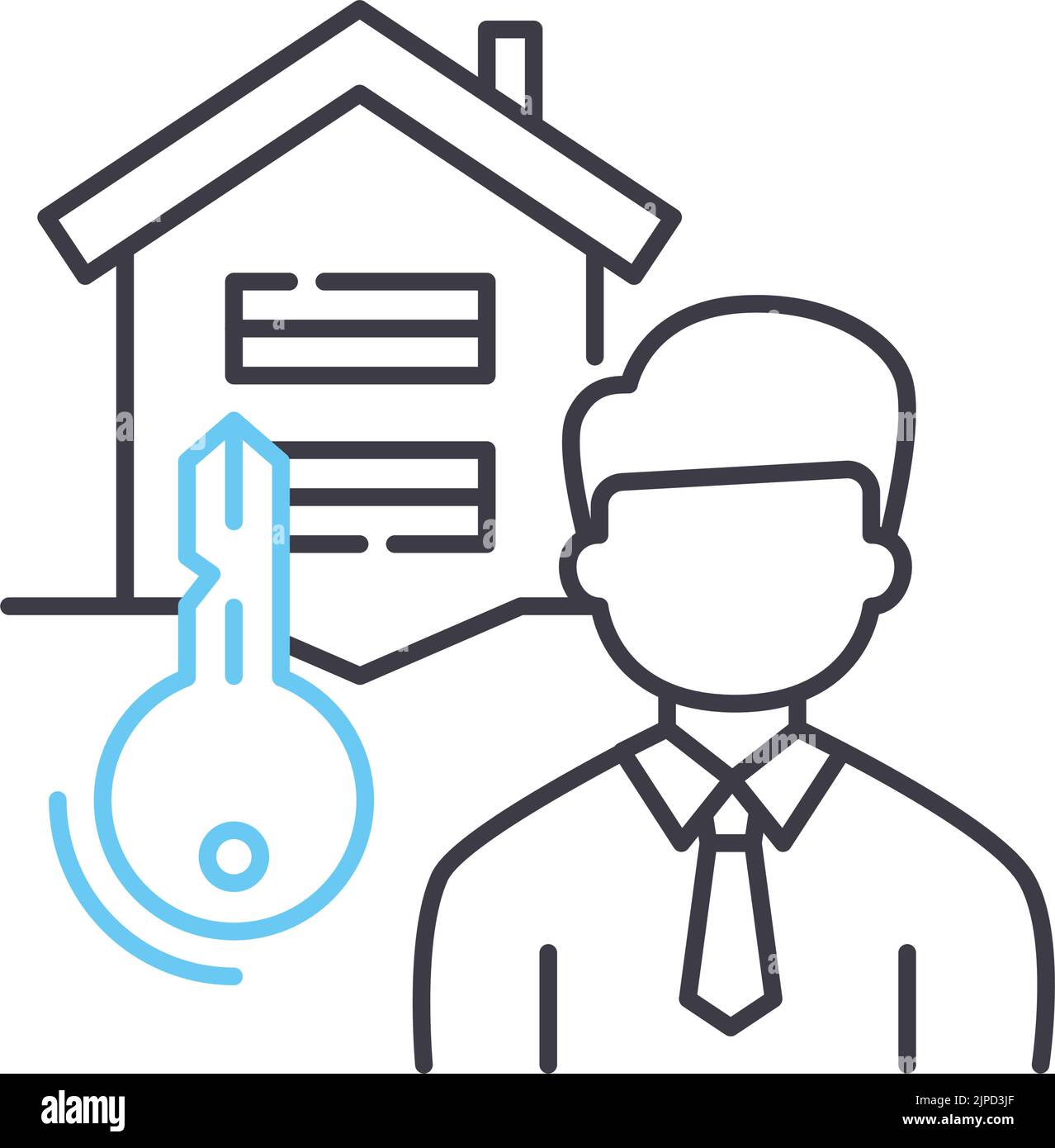 tenant line icon, outline symbol, vector illustration, concept sign ...