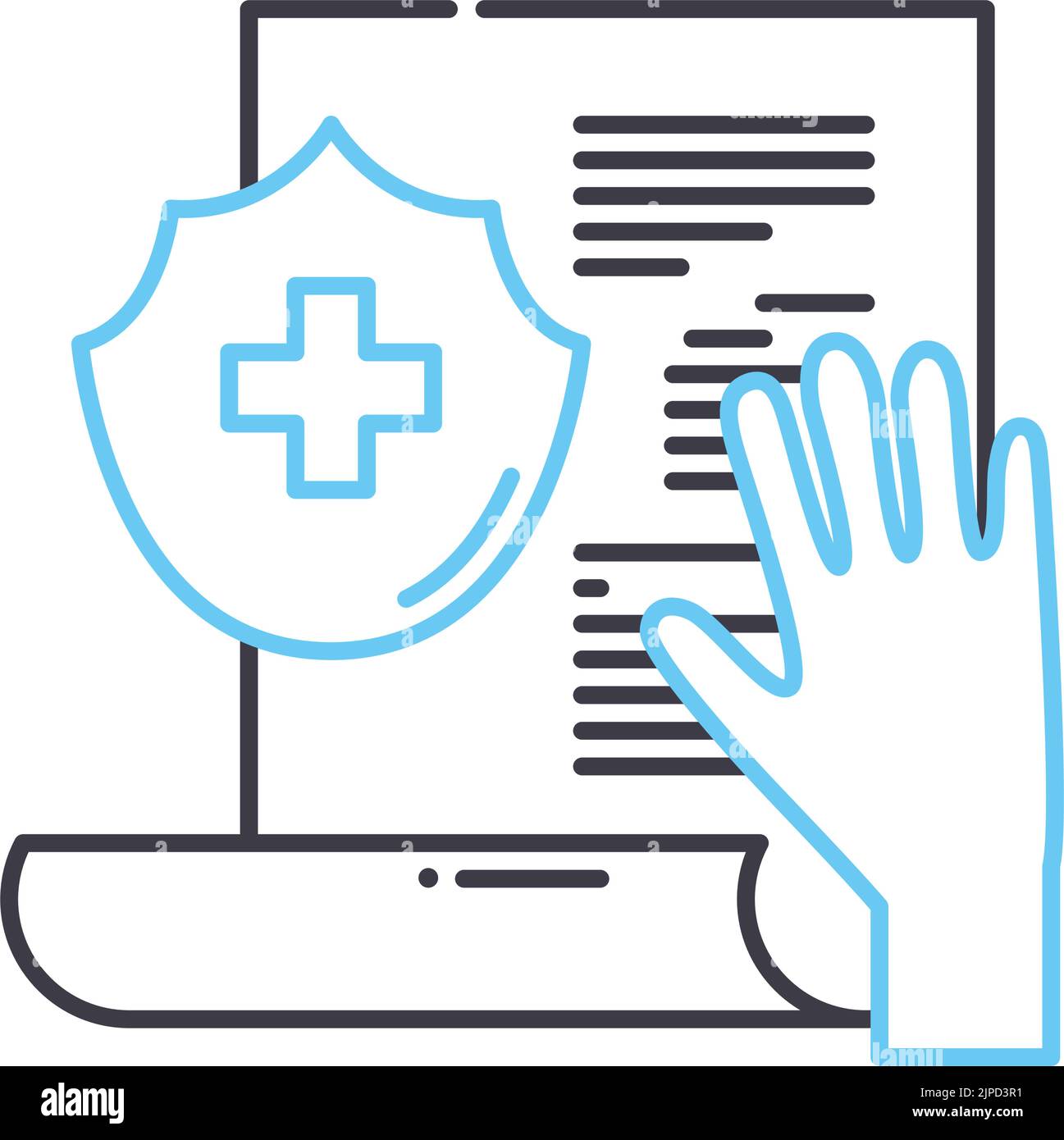 health insurance line icon, outline symbol, vector illustration ...