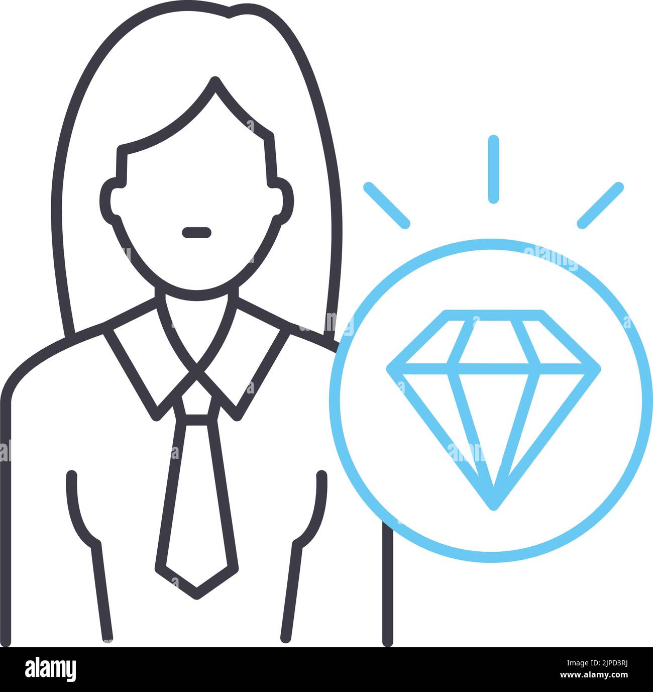 personal brand line icon, outline symbol, vector illustration, concept ...