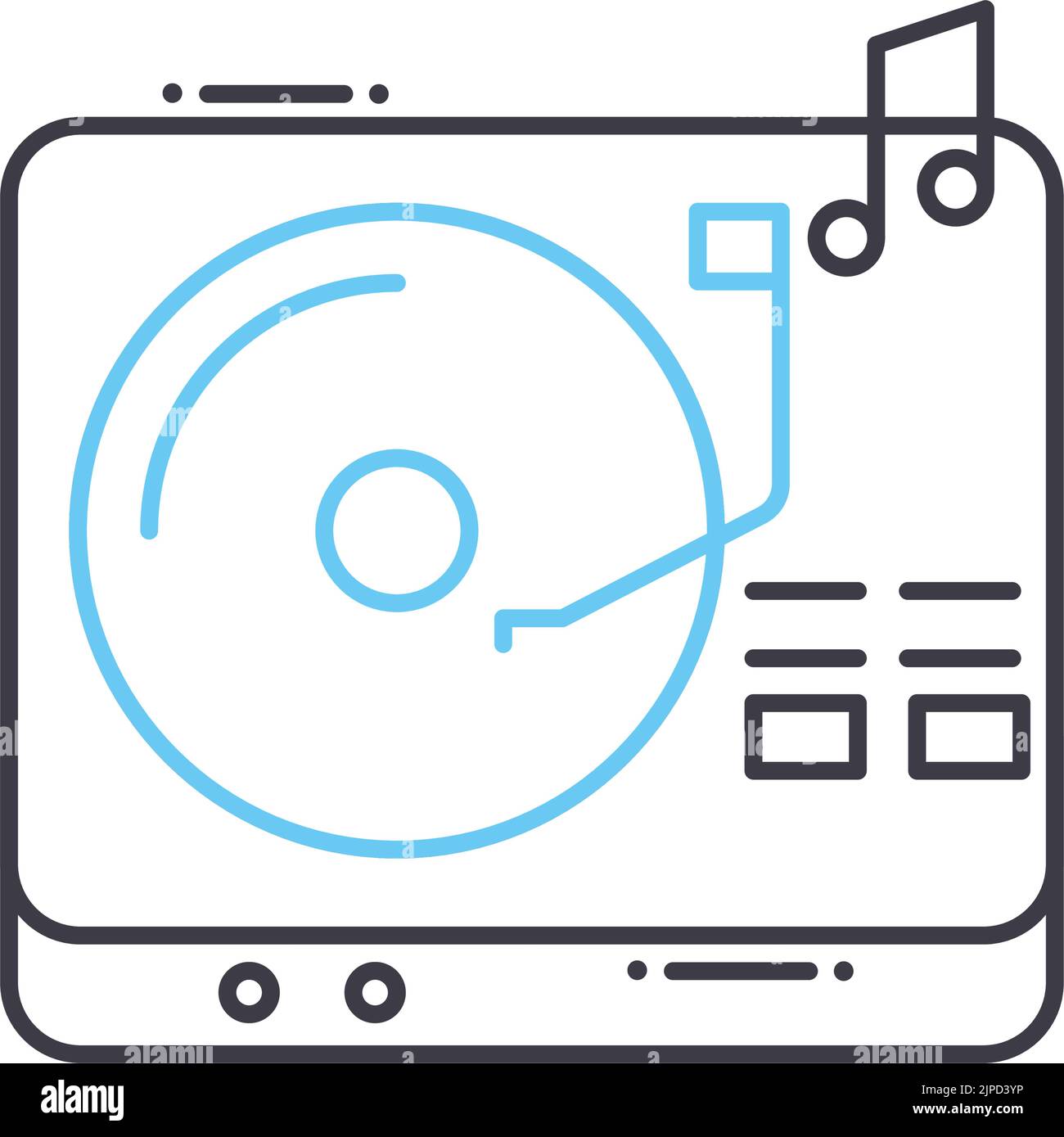 record collecting line icon, outline symbol, vector illustration ...