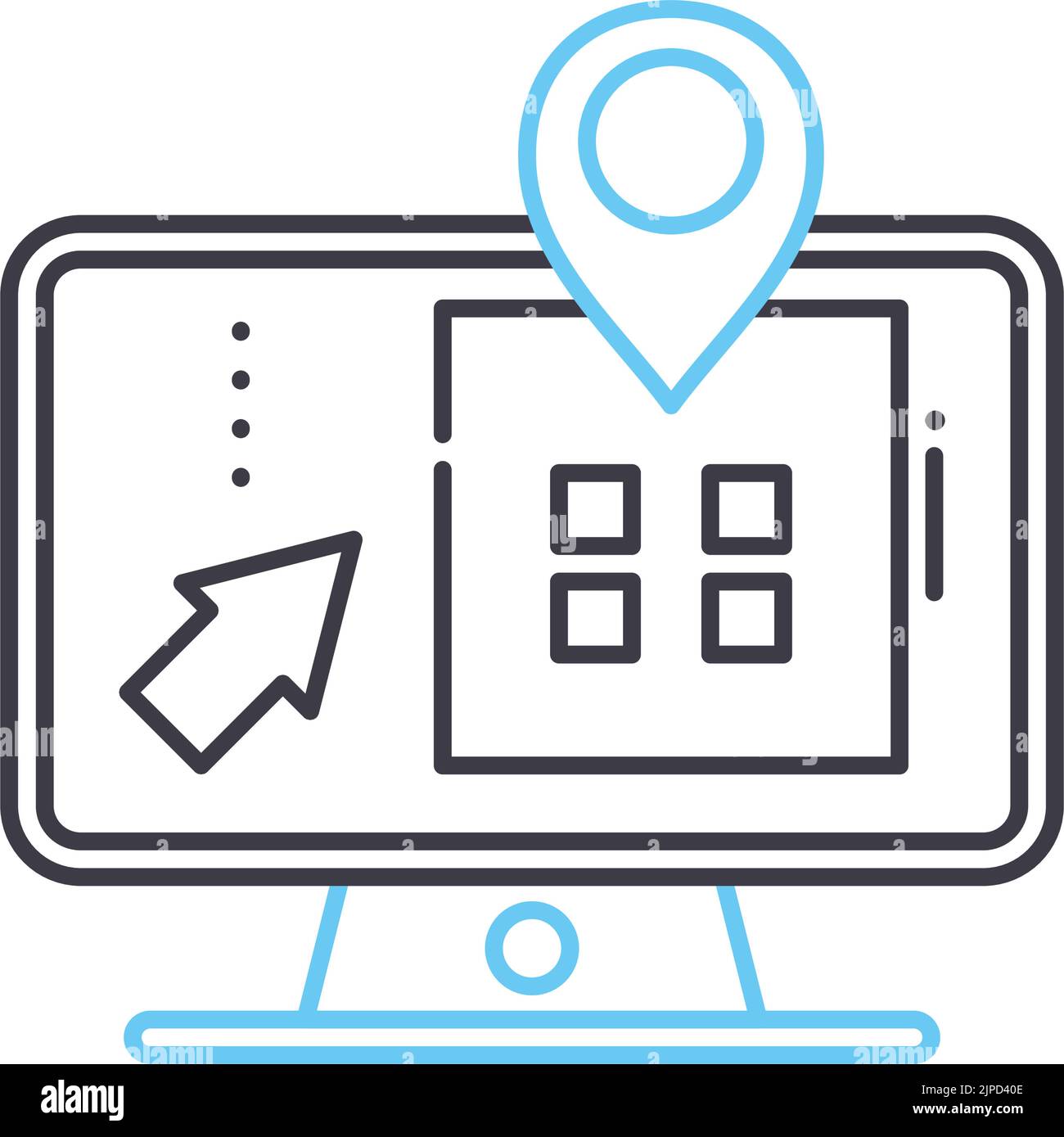 online booking line icon, outline symbol, vector illustration, concept ...