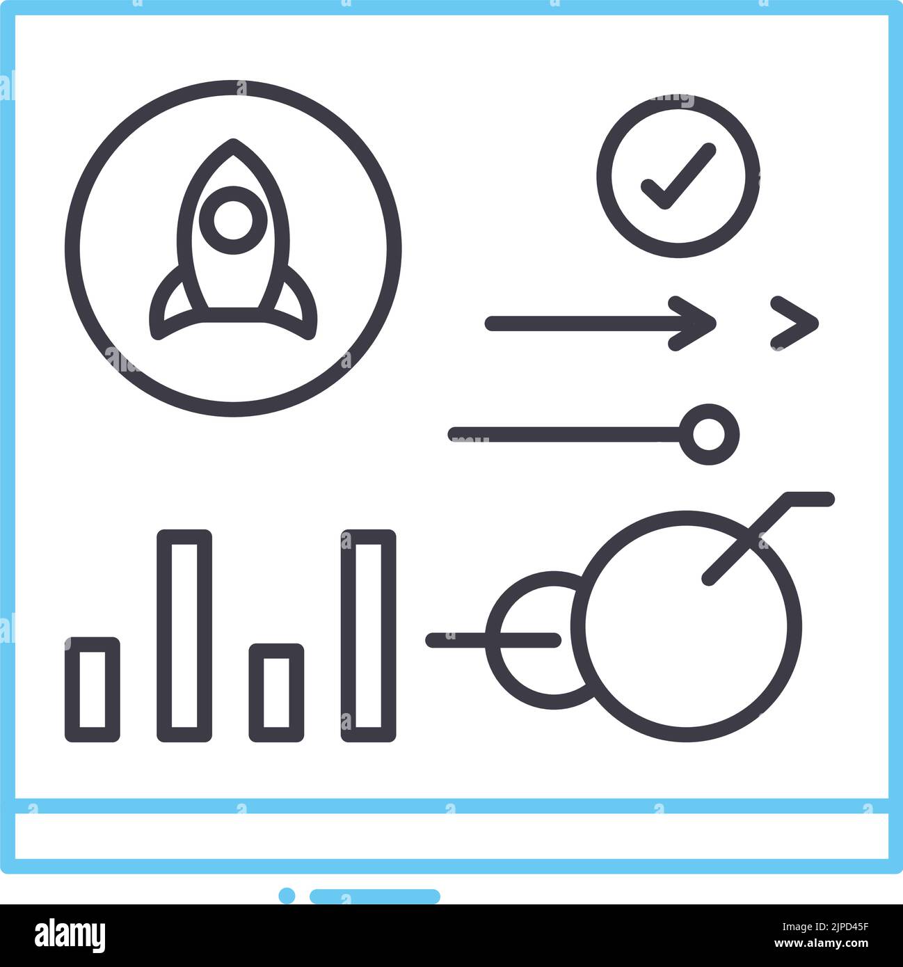 start up line icon, outline symbol, vector illustration, concept sign ...