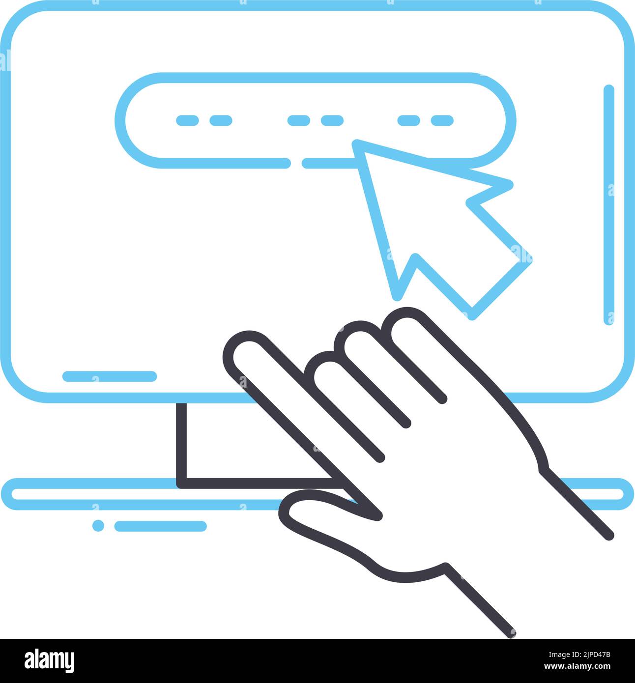 internet access line icon, outline symbol, vector illustration, concept ...