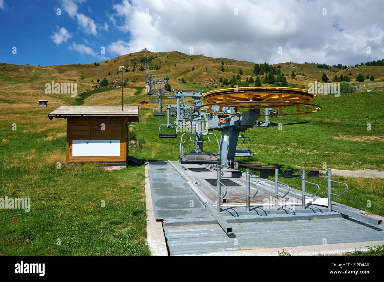 Monte Maniva (Bs), Italy, the ski lifts in August Stock Photo - Alamy
