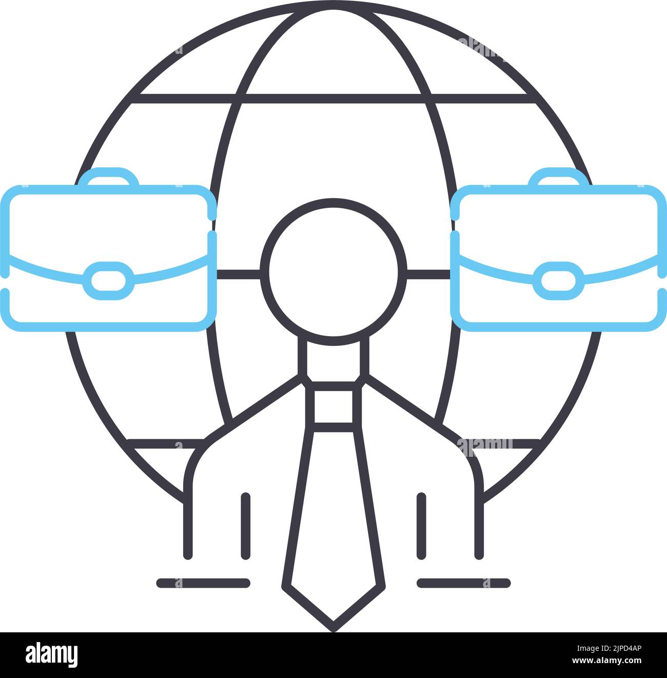 international business line icon, outline symbol, vector illustration ...