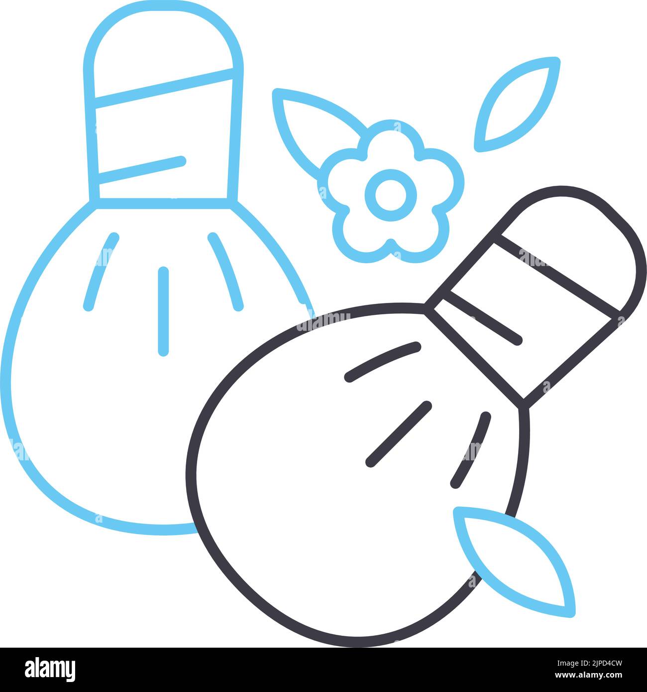 herbal treatment line icon, outline symbol, vector illustration ...