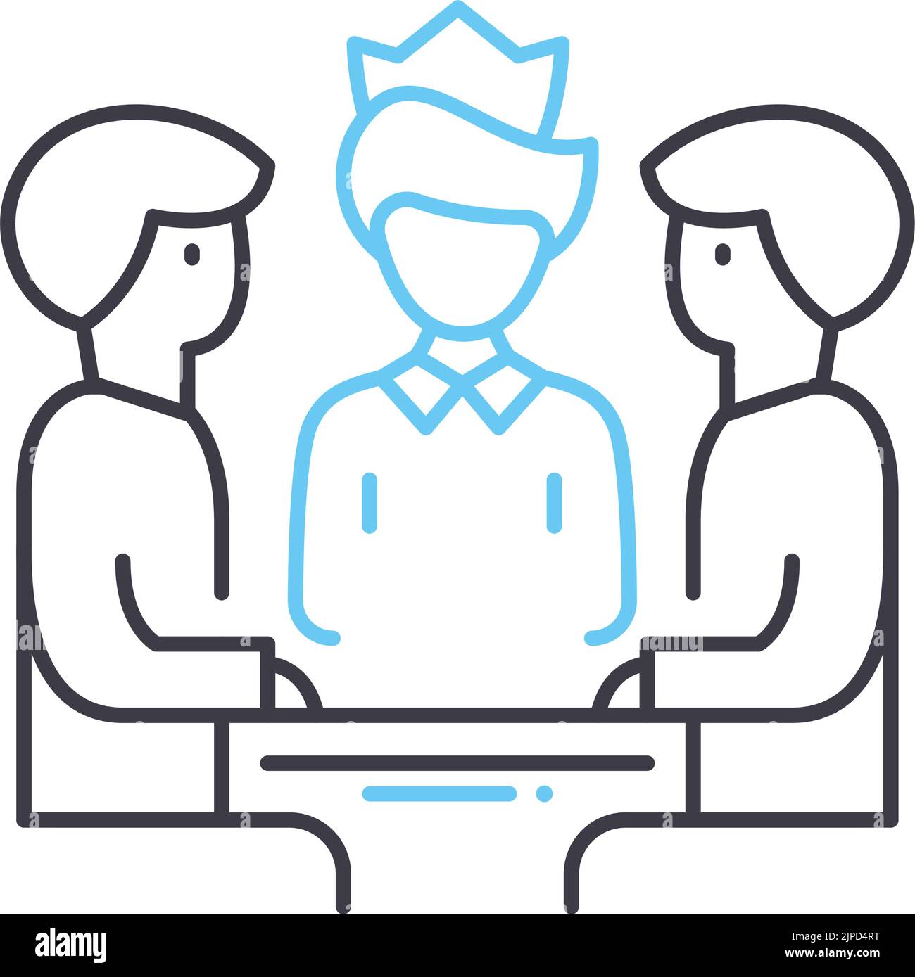 moderator line icon, outline symbol, vector illustration, concept sign ...