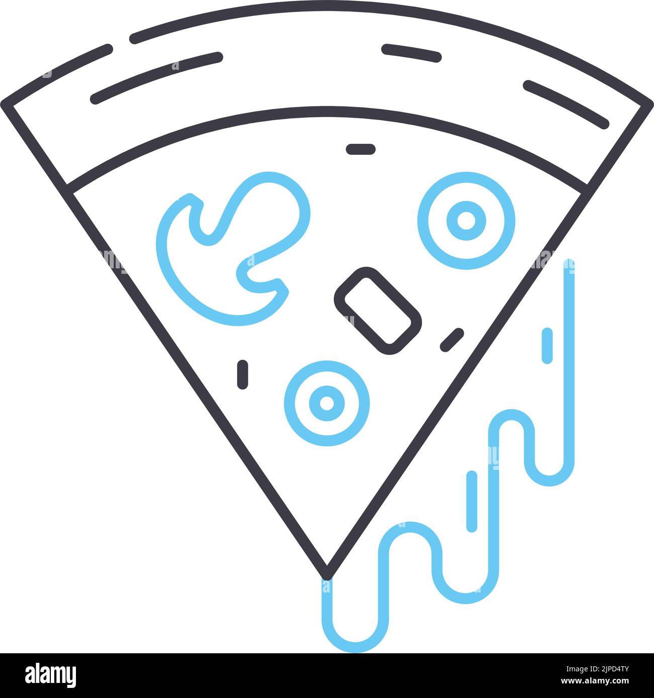 pizza slice line icon, outline symbol, vector illustration, concept ... pizza slice line icon, outline symbol, vector illustration, concept ...