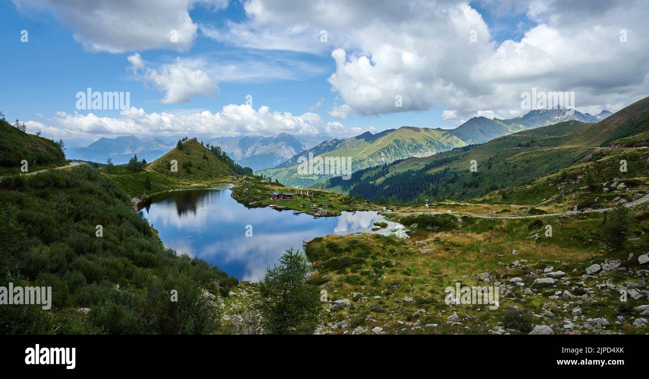 Crocedomini Pass (Bs), Italy, a landscape with the Laverna Lake Stock ...