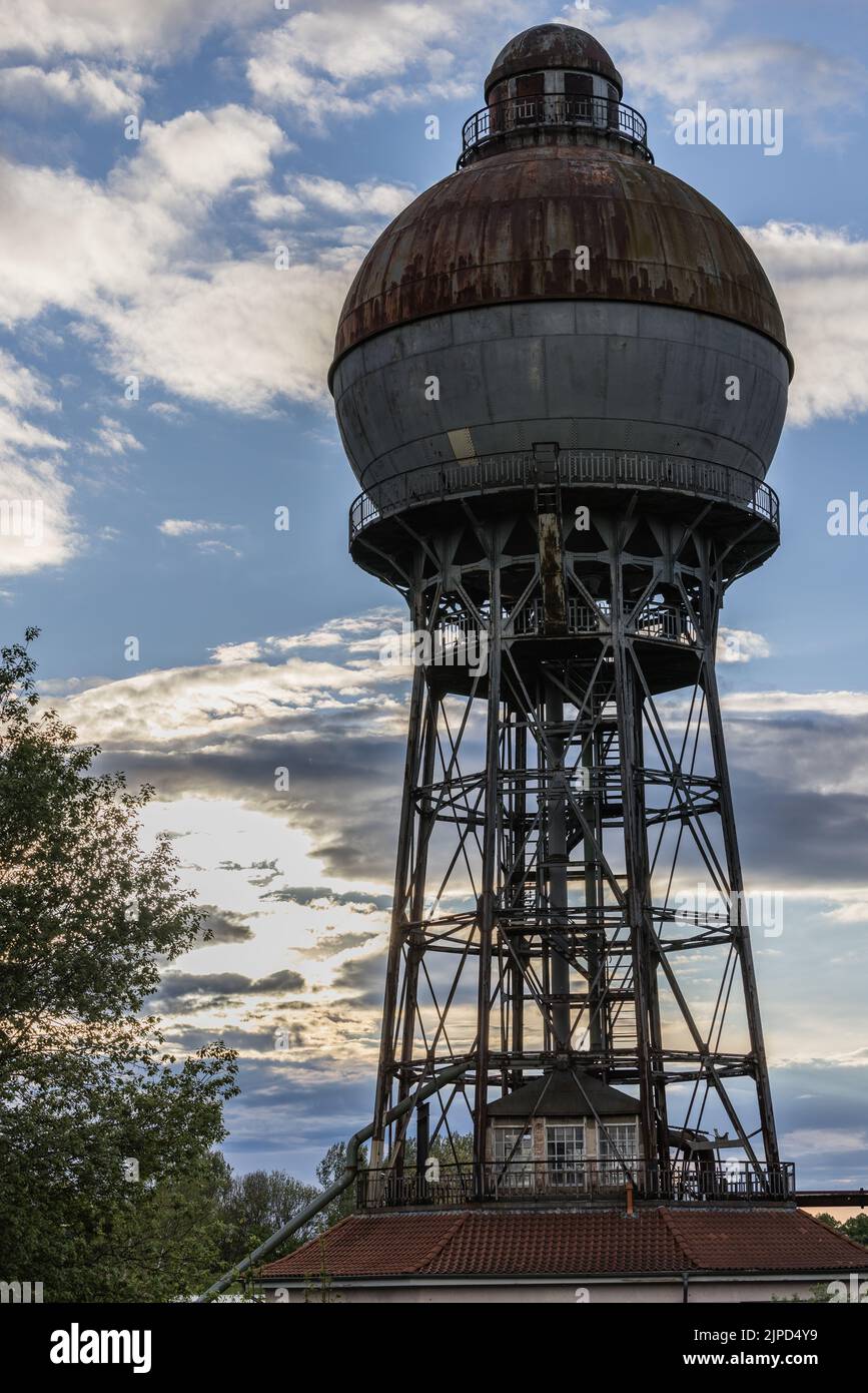 An old water tower of an old mining industry Stock Photo - Alamy