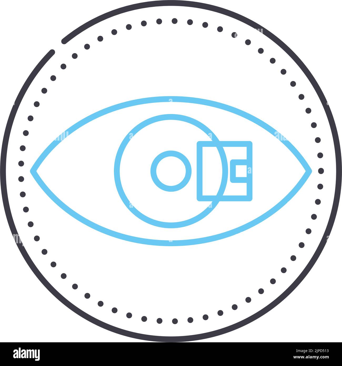 nano contact lenses line icon, outline symbol, vector illustration ...