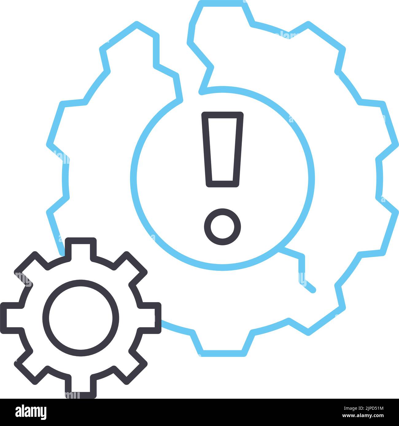 machine failure line icon, outline symbol, vector illustration, concept ...