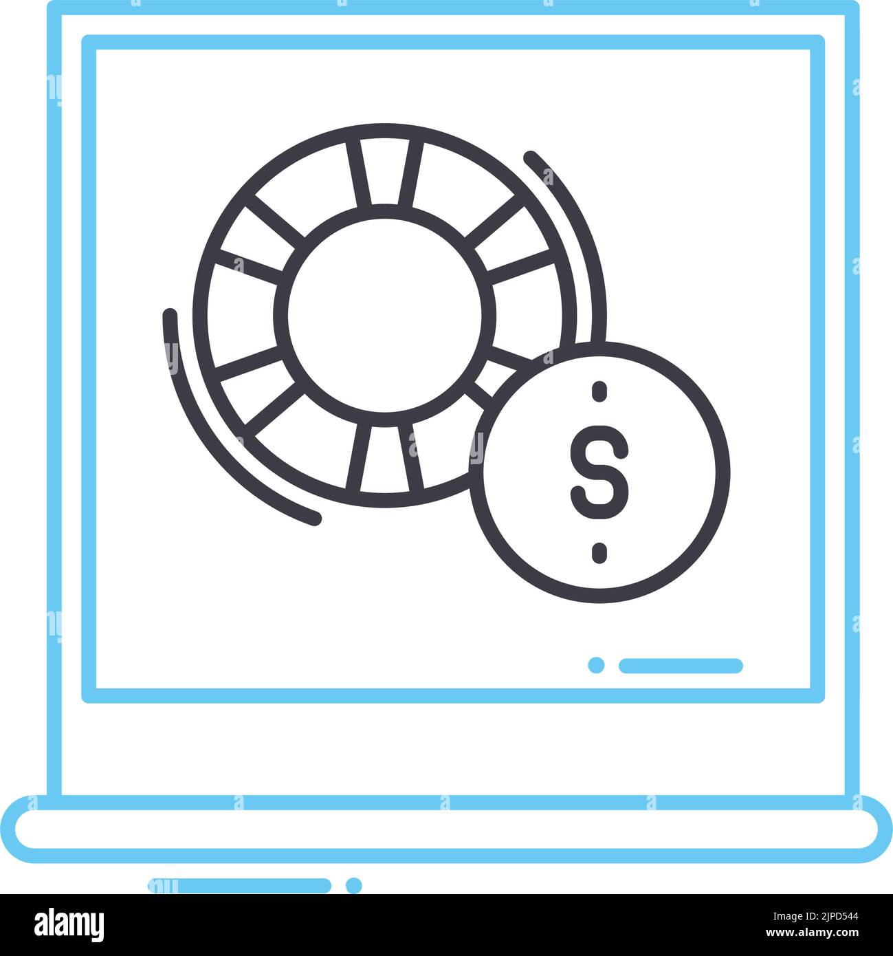 online gambling line icon, outline symbol, vector illustration, concept ...