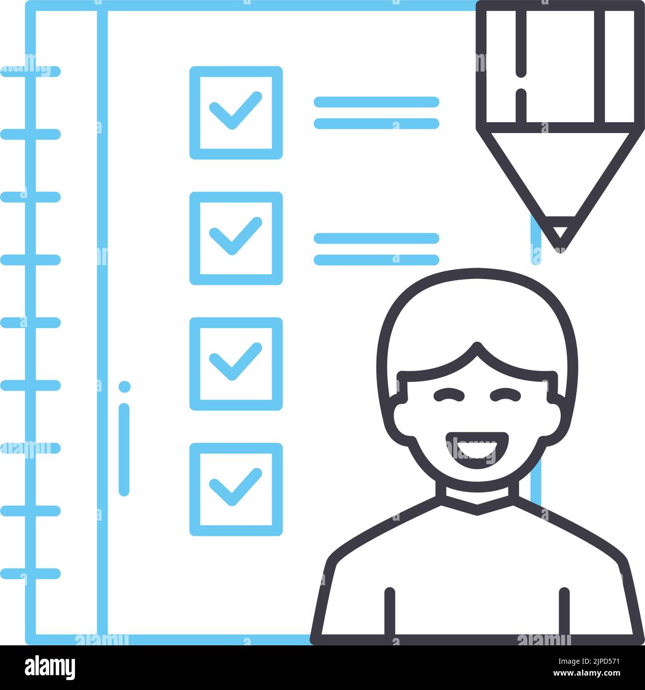 to-do list line icon, outline symbol, vector illustration, concept sign ...