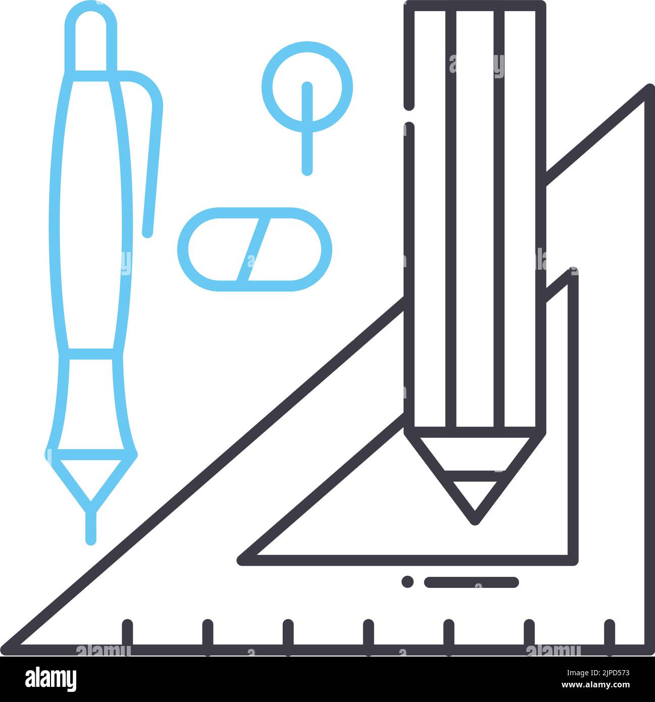 tools line icon, outline symbol, vector illustration, concept sign ...