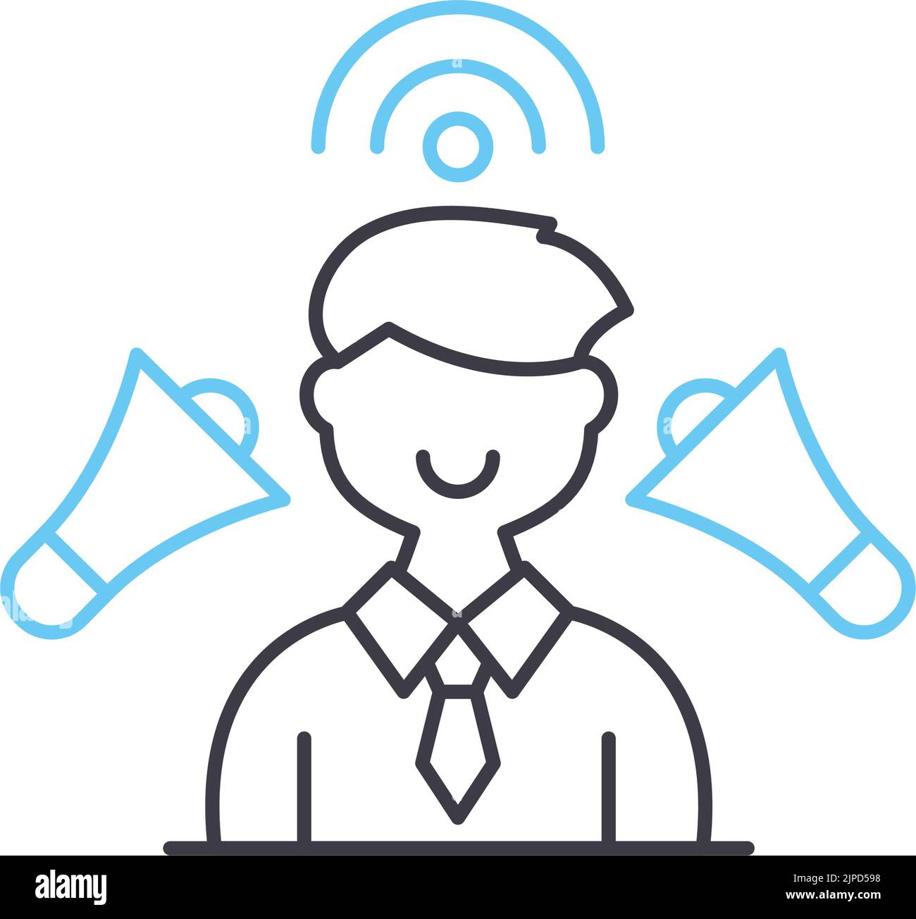 influencer marketing line icon, outline symbol, vector illustration ...