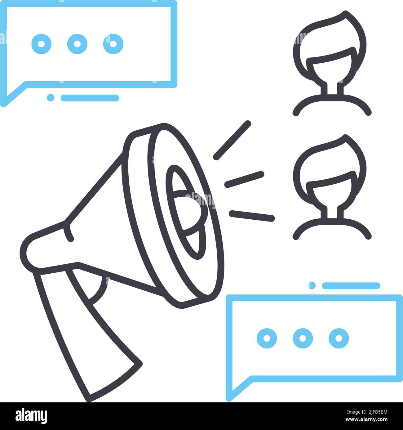 propoganda line icon, outline symbol, vector illustration, concept sign ...