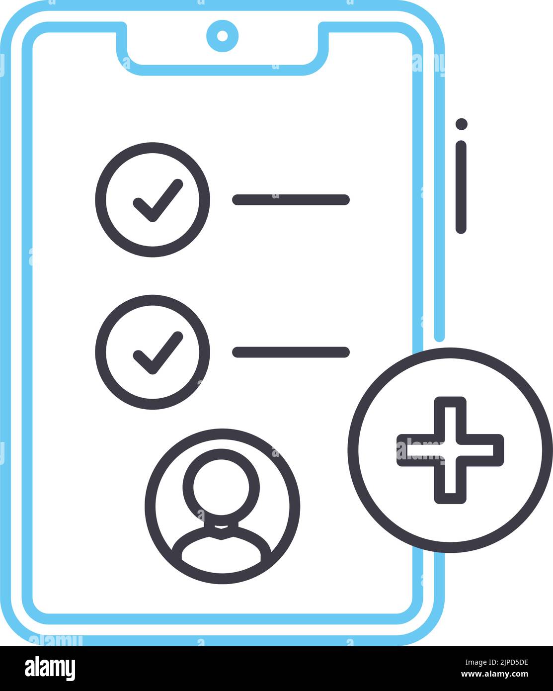 task organization app line icon, outline symbol, vector illustration ...