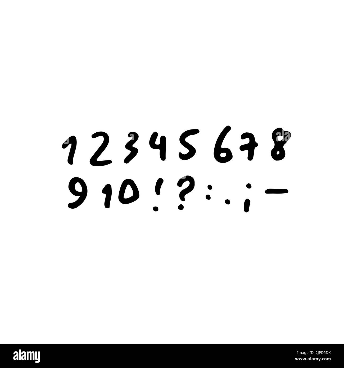 Handwritten numbers, vector lettering, abstract text illustration ...