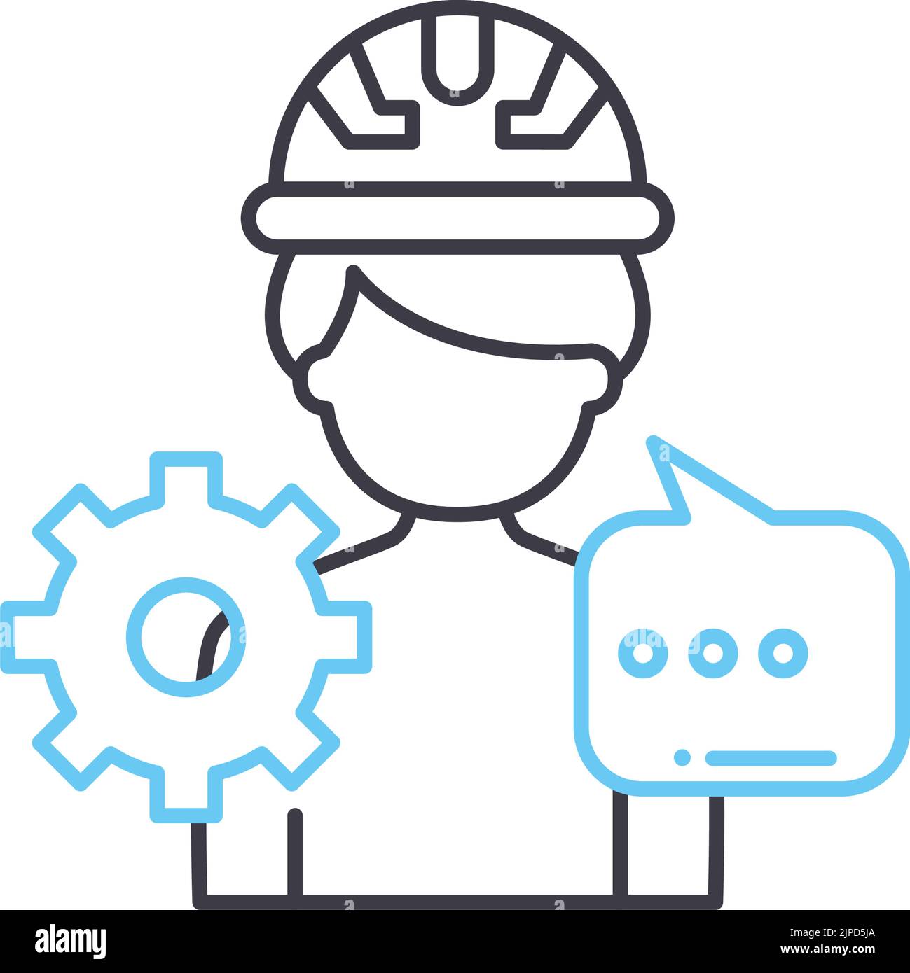 tech help line icon, outline symbol, vector illustration, concept sign ...