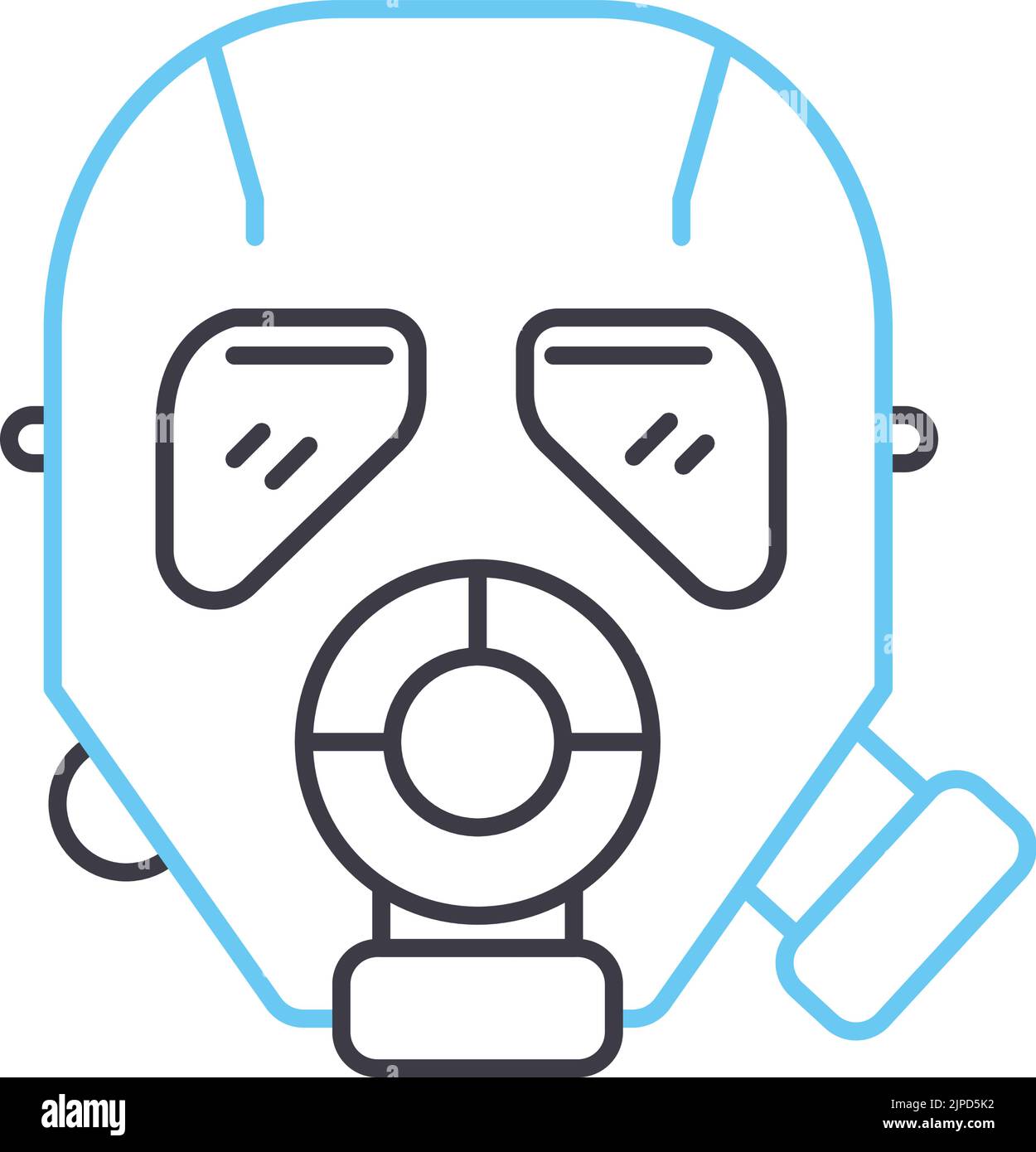 gas protection line icon, outline symbol, vector illustration, concept ...