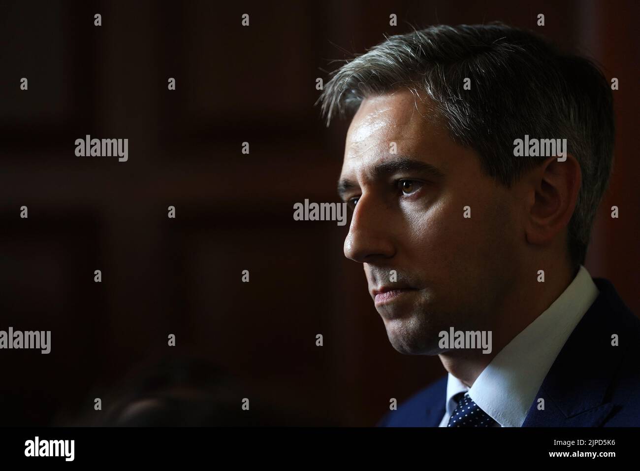 Higher Education Minister Simon Harris speaking to the media following ...