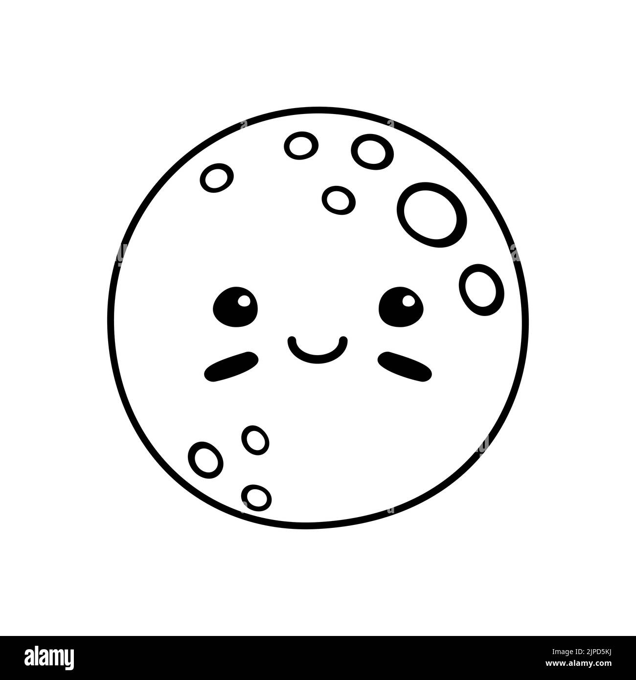 Vector hand drawn flat moon with face Stock Vector Image & Art - Alamy