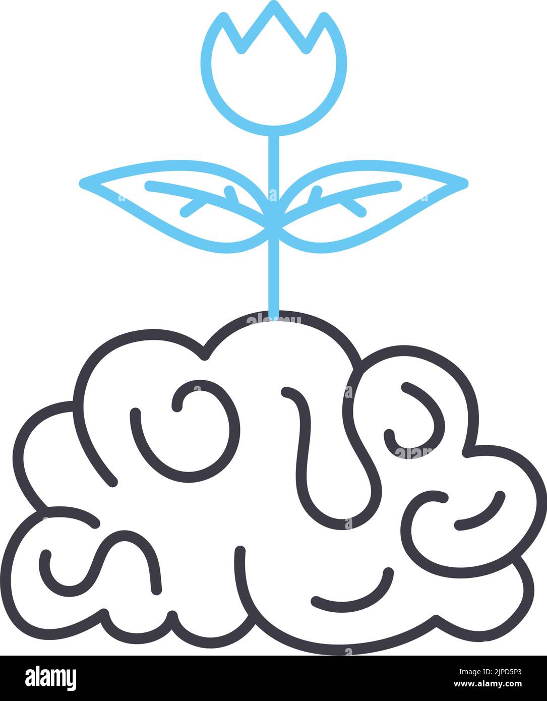 health mind line icon, outline symbol, vector illustration, concept ...