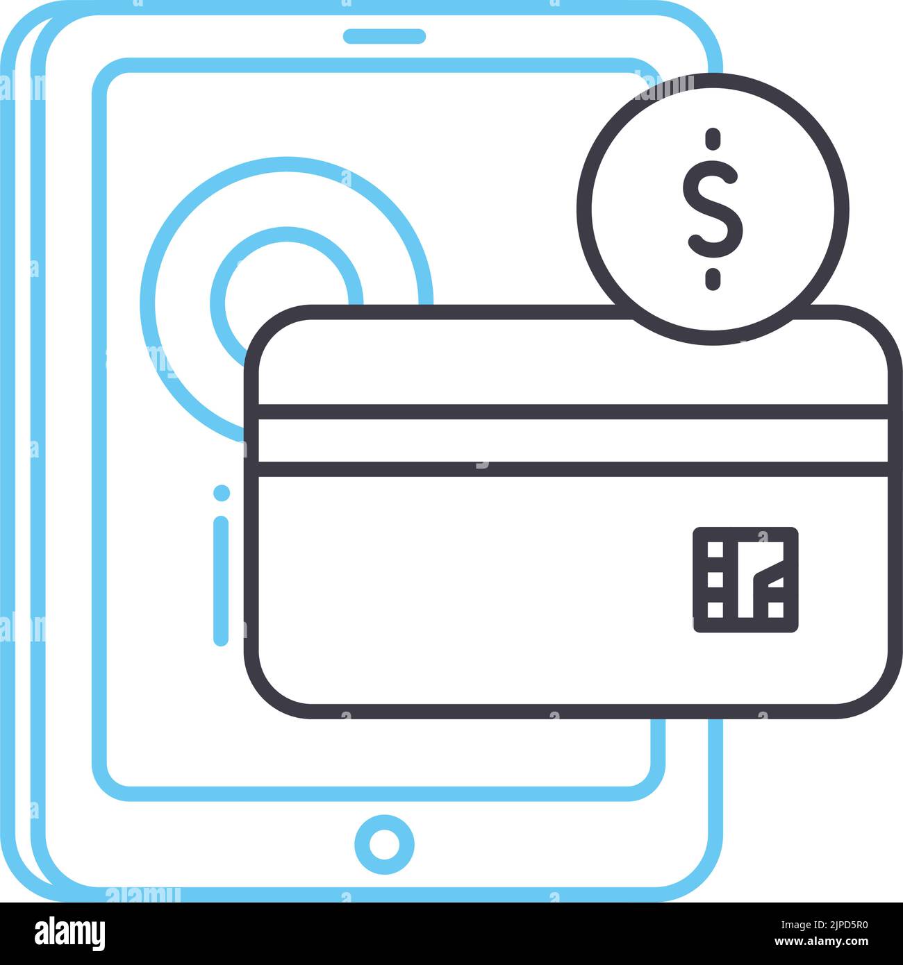 payment line icon, outline symbol, vector illustration, concept sign ...