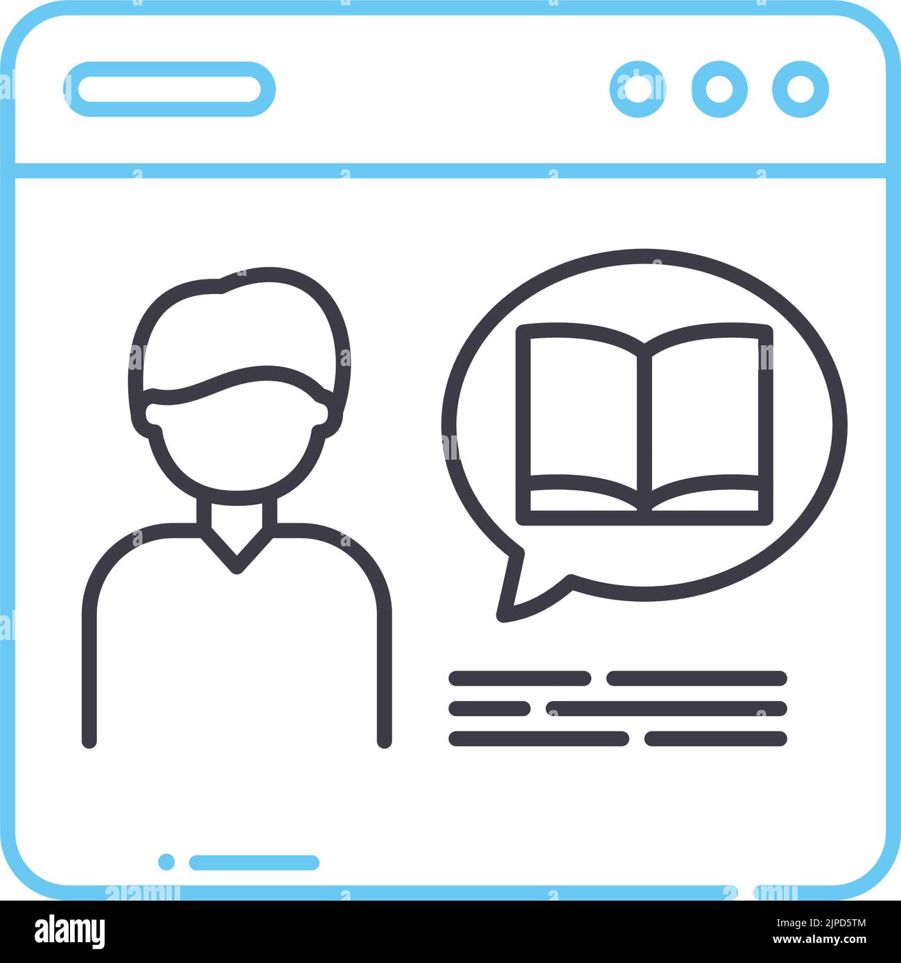 online tutorials line icon, outline symbol, vector illustration ...